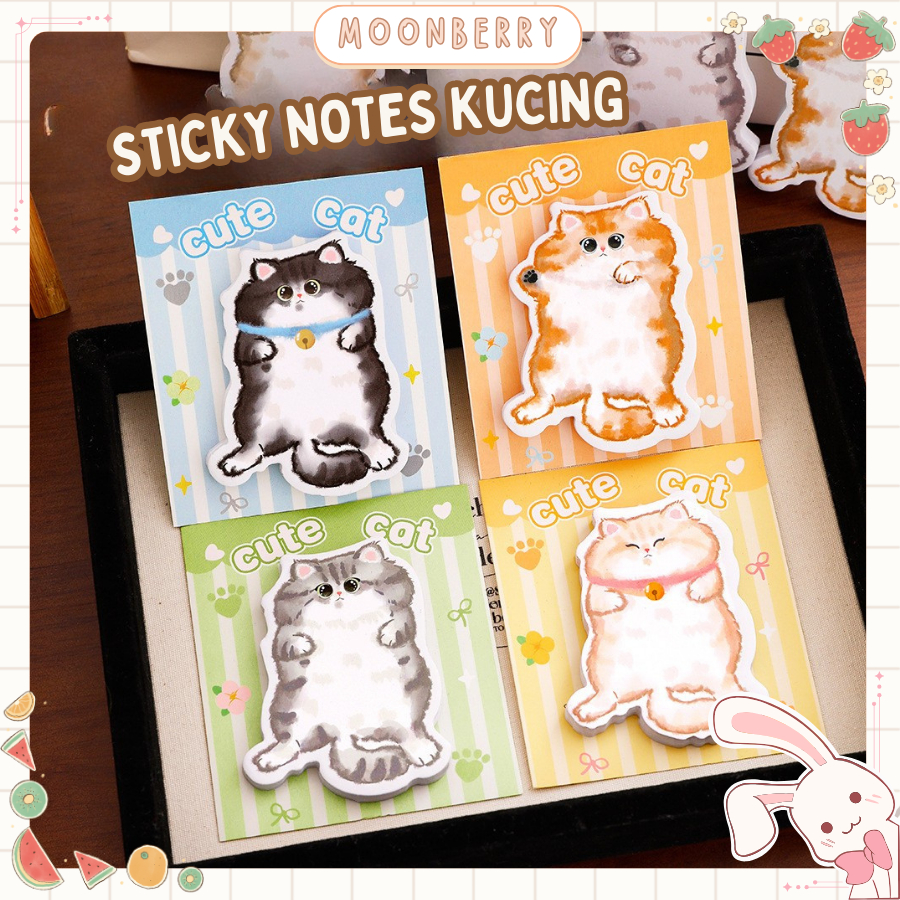 Jual Sticky Notes Motif Kucing Kawaii Catatan Kertas Tempel Stationery ...