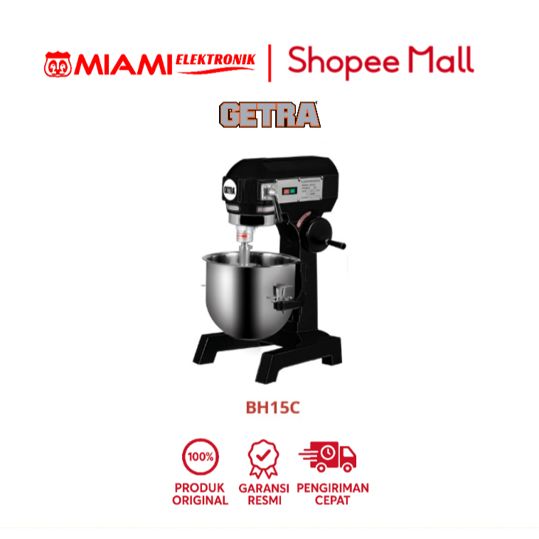 Jual GETRA BH15C Planetary Mixer Gear Driven / Mixer Roti 15 Liter ...