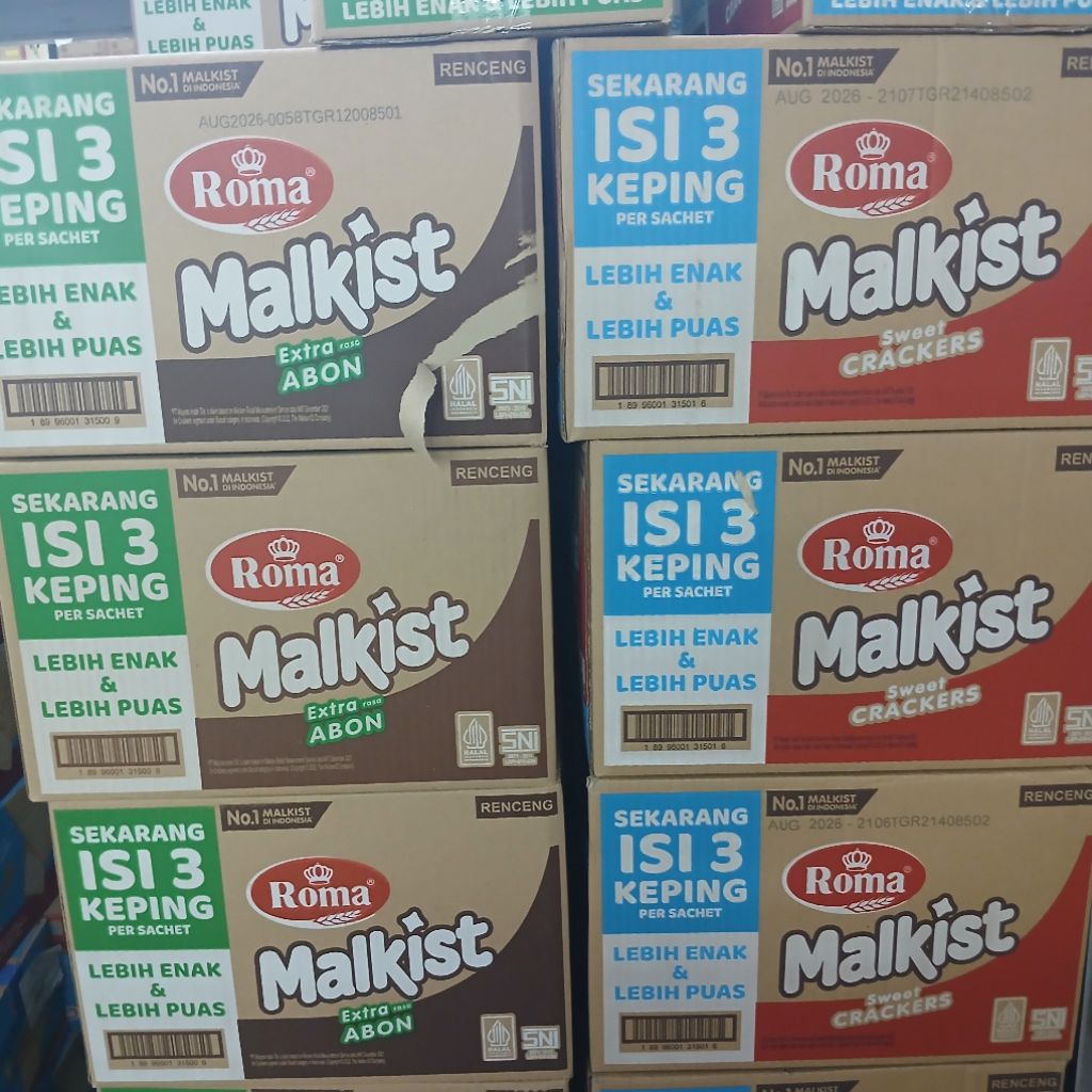 Jual Roma Crackers Malkist Sachet 1 Dus | 10 Renceng (120 Sachet ...