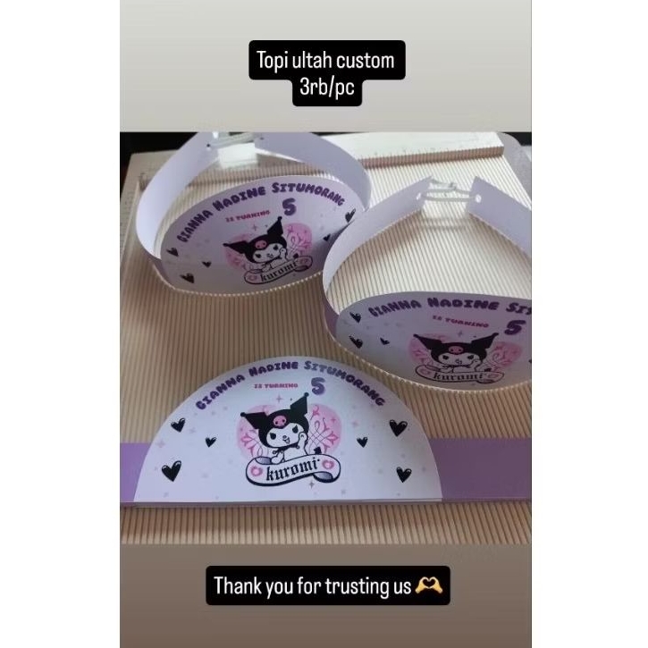 Jual custom topi ultah / topi birthday free desain gbr sesukamu ...