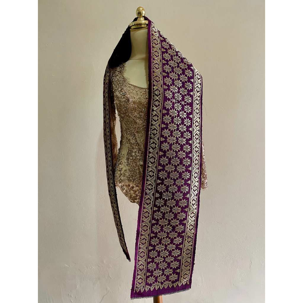 Jual Selendang Songket Besar - ungu brem | Shopee Indonesia