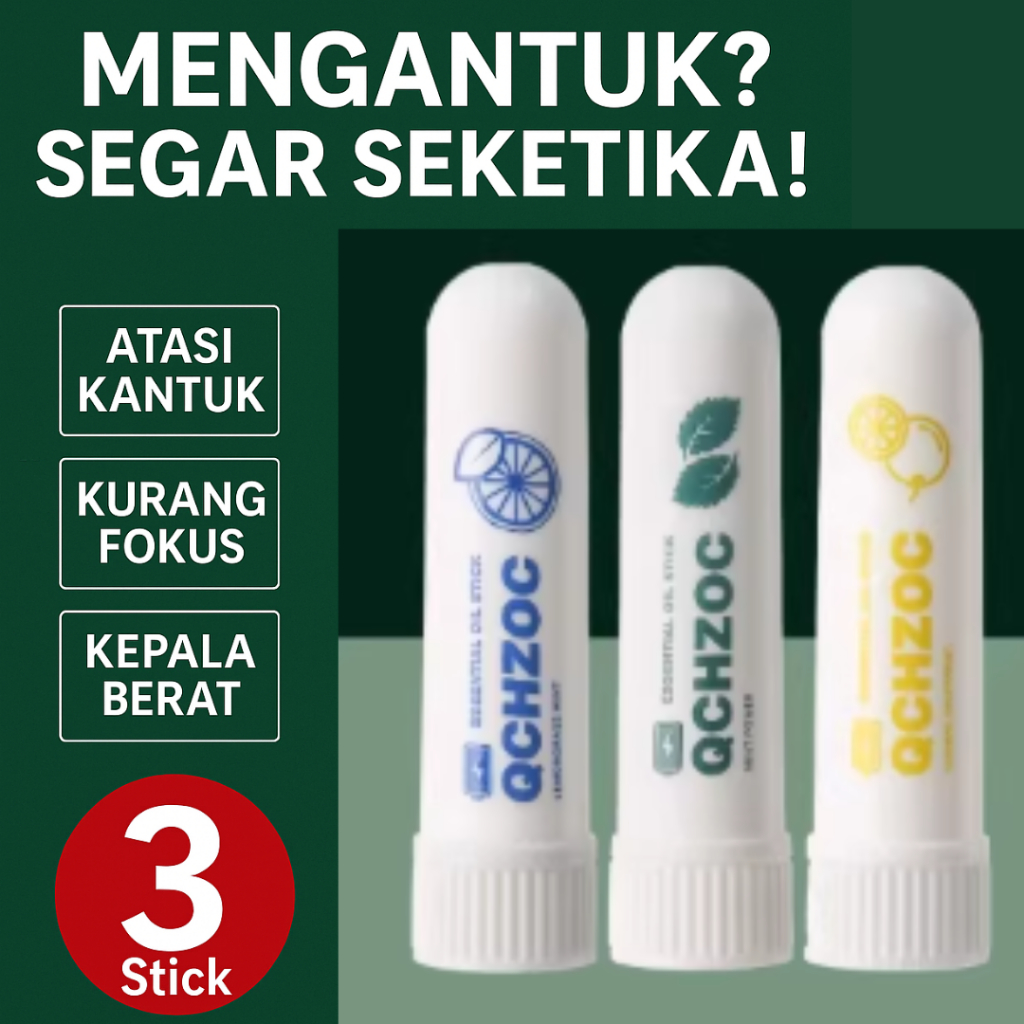 Jual [PROMO 3 PCS] QCHZOC Inhaler Minyak Angin Segar – Peppermint Oil ...