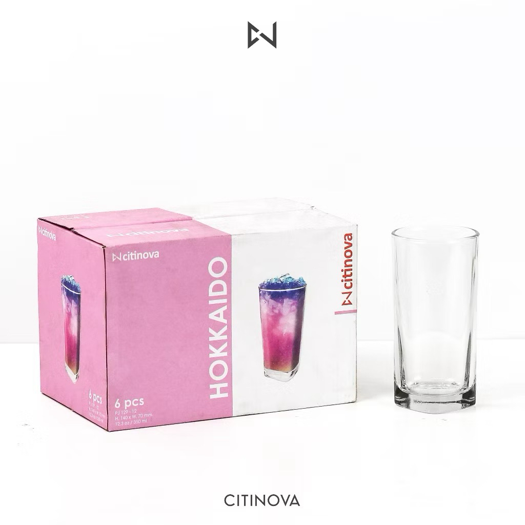 Jual Set 6 Pcs Gelas Citinova Hokaido 350 ml - Gelas Es Teh - Gelas ...