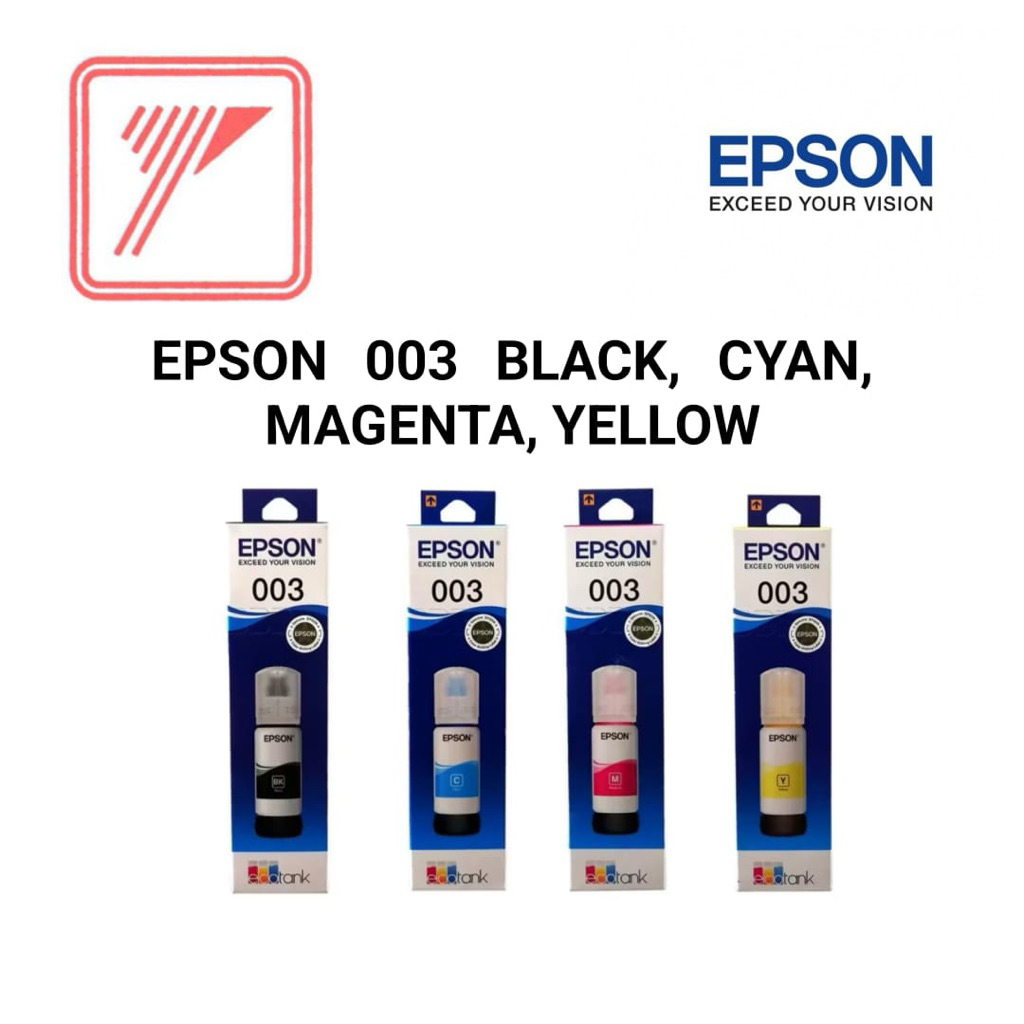 Jual EPSON Ink Tinta 003 Black, Cyan, Magenta, Yellow Original ...