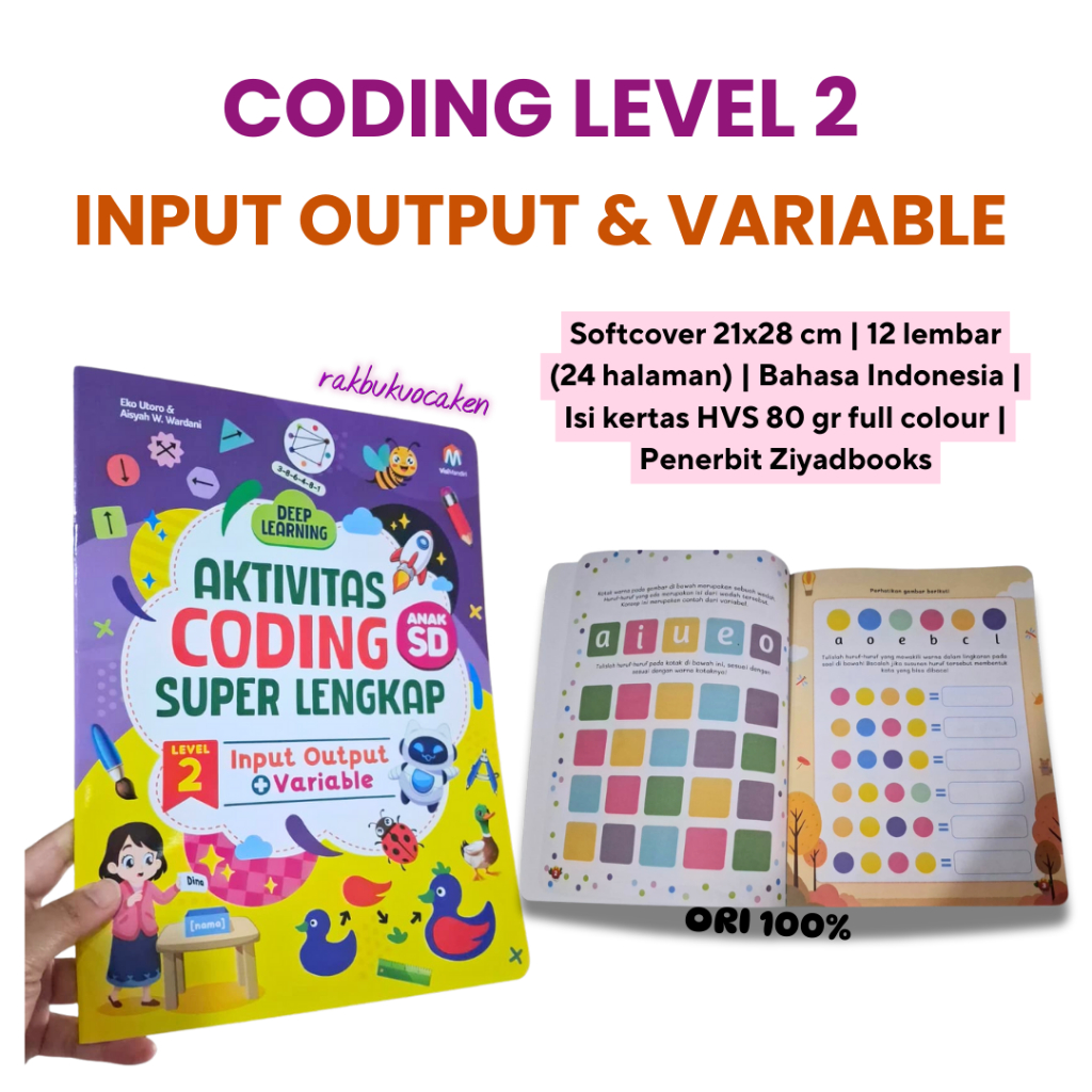 Jual (1 pcs) Coding Ziyadbooks Level 2 - INPUT OUTPUT & VARIABLE | Buku ...