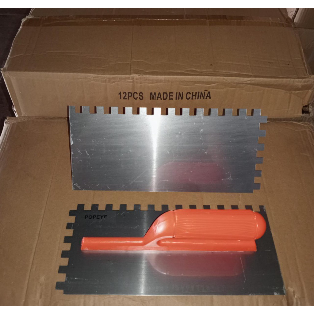 Jual ROSKAM 28CM BESI BAJA GERIGI PERATA ACIAN / PLASTERING TROWEL ...