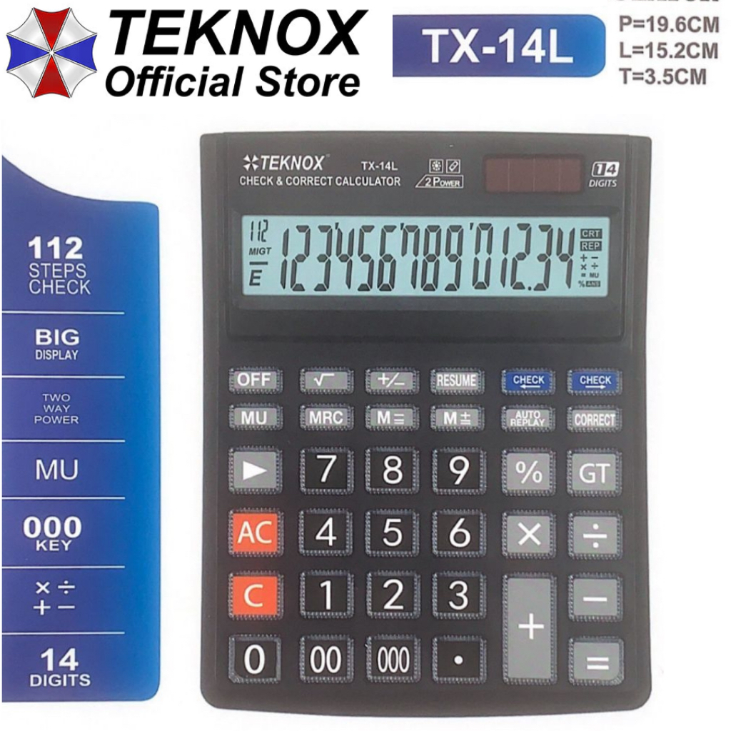 Jual Kalkulator Besar CT 9614 GC / TX-14L - 14 Digits - Dual Power ...