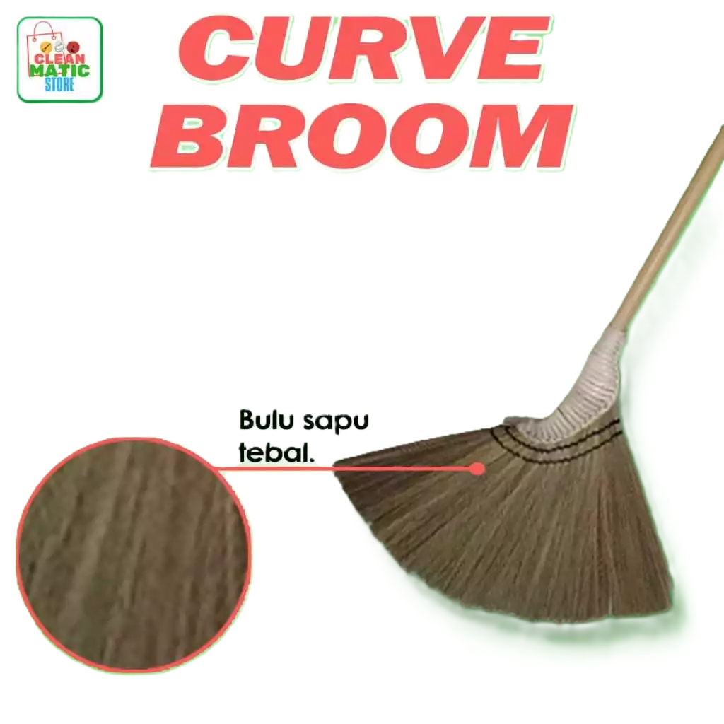 Jual SAPU RUMPUT SAPU LANTAI CURVE BROOM CLEAN MATIC | Shopee Indonesia