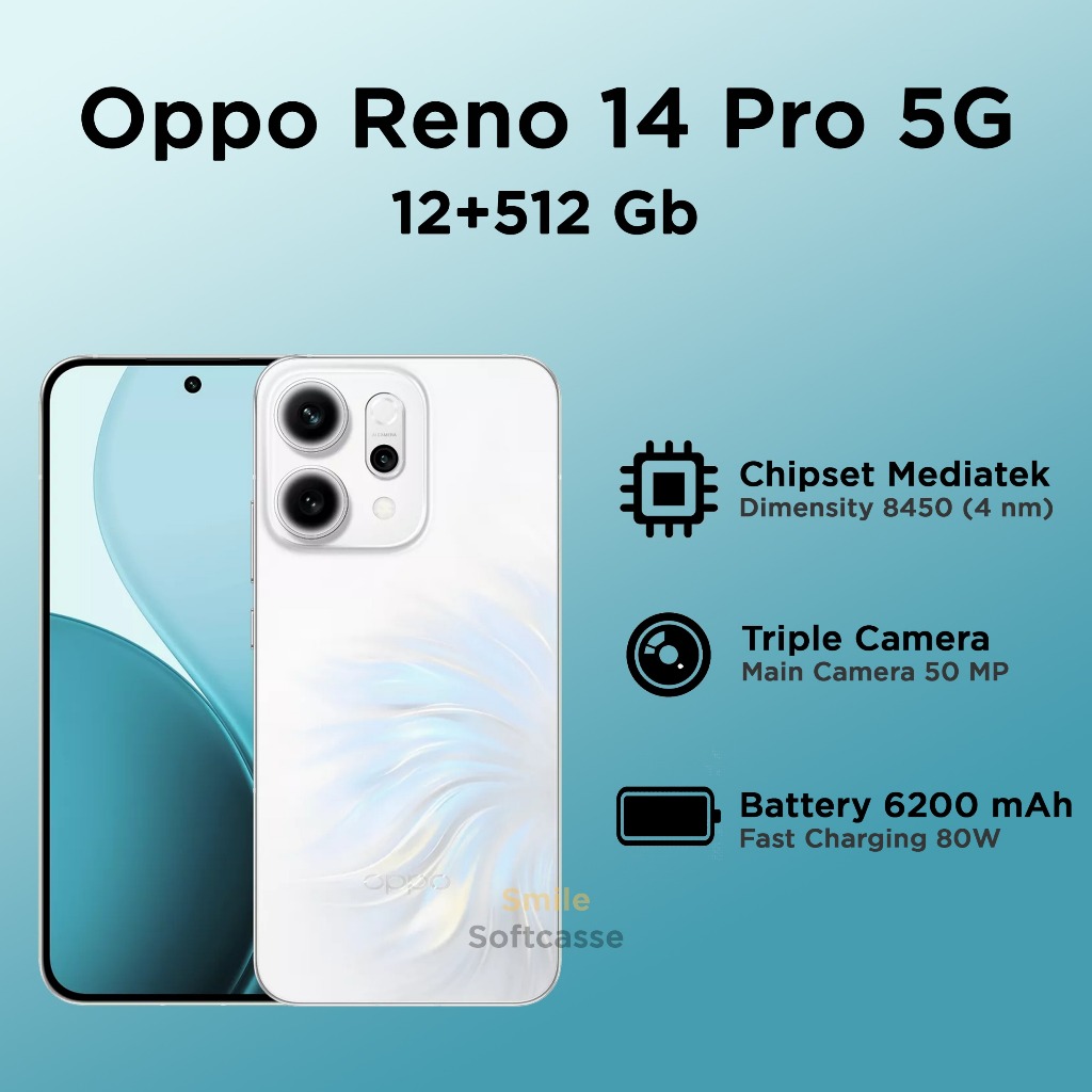 Jual OPPO Reno 14 Pro 5G 12/512GB ( +12GB Extended Ram ) Garansi Resmi ...