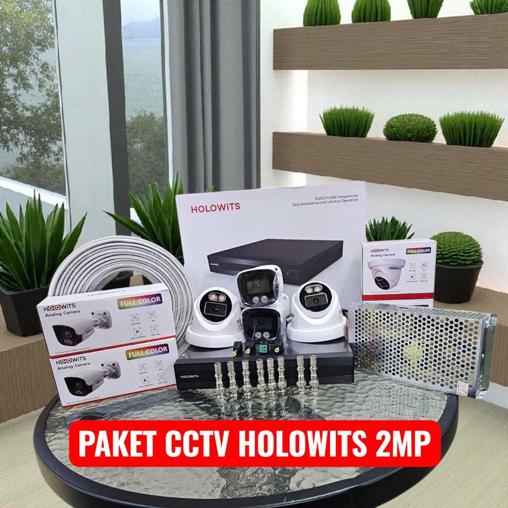 Jual PAKET CCTV HOLOWITS 4KAMERA 1080P COLORVU 2MP | Shopee Indonesia