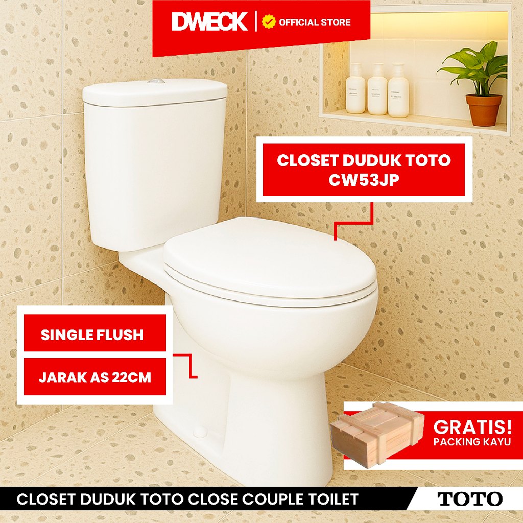 Jual Closet Duduk TOTO CW53J Close Coupled Soft Closing Original ...