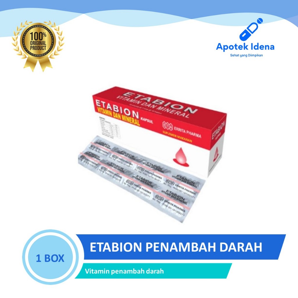 Jual ETABION SUPLEMEN VITAMIN PENAMBAH DARAH FE ISI 100 TABLET Suplemen ...