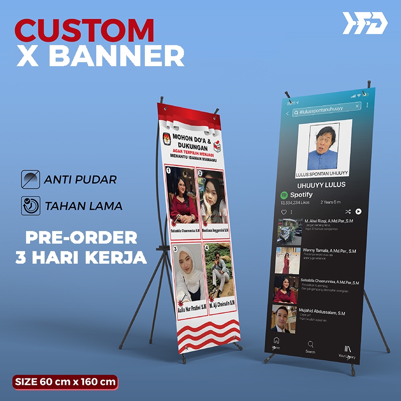Jual X BANNER CUSTOM / X-BANNER TIANG / FREE TIANG X-BANNER WISUDA ...