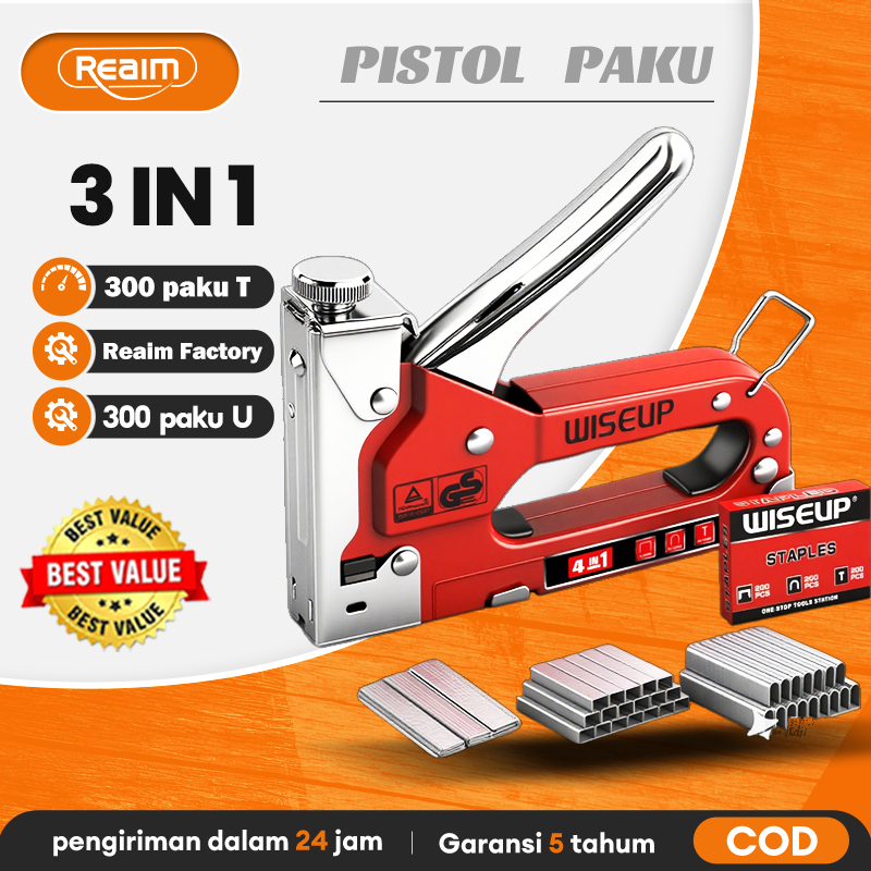 Jual Reaim Pistol Paku Manual Pistol Stapler Pelapis untuk Kayu Tugas ...