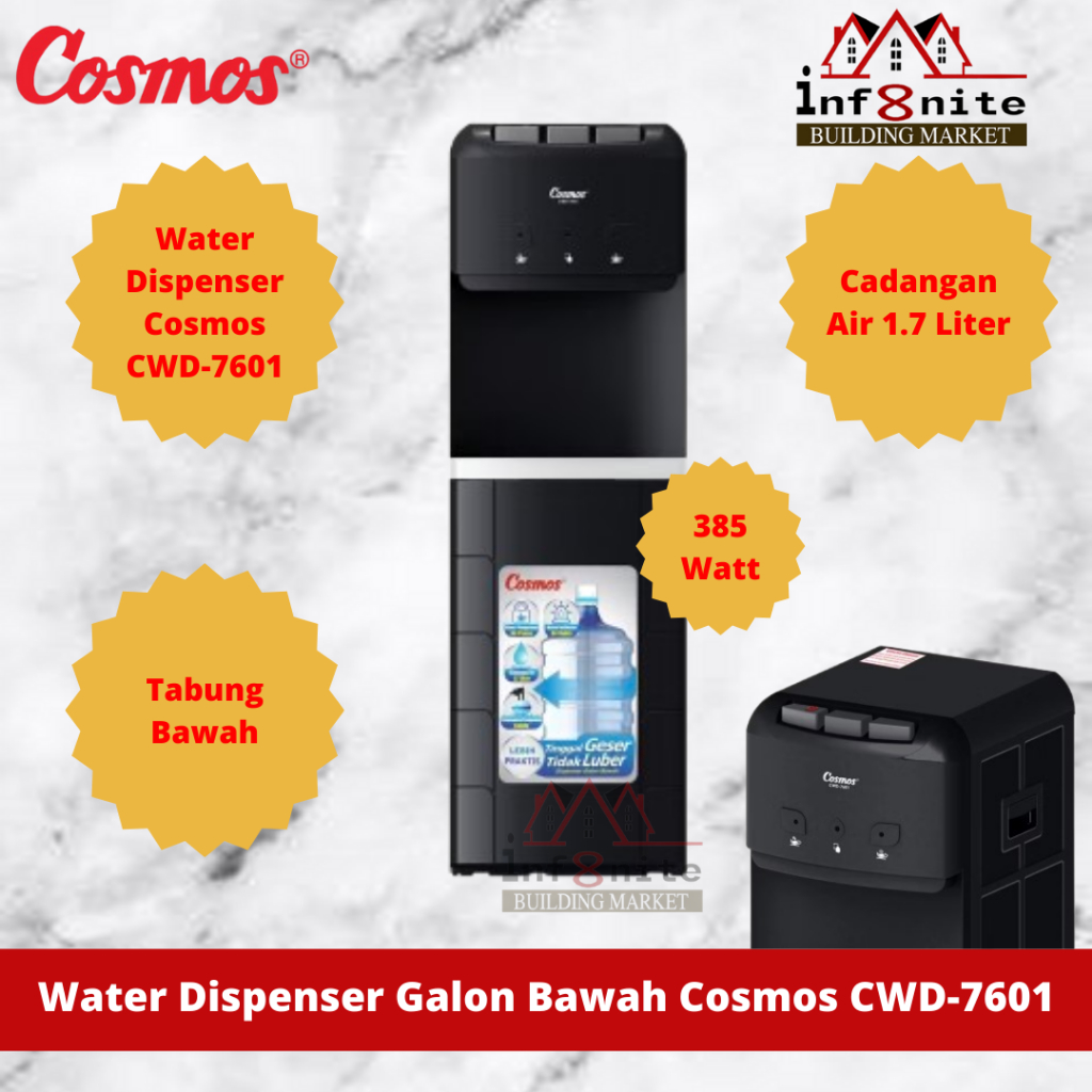 Jual Dispenser Galon Bawah Cosmos CWD7601 CWD 7601 3 Kran Normal Cold ...