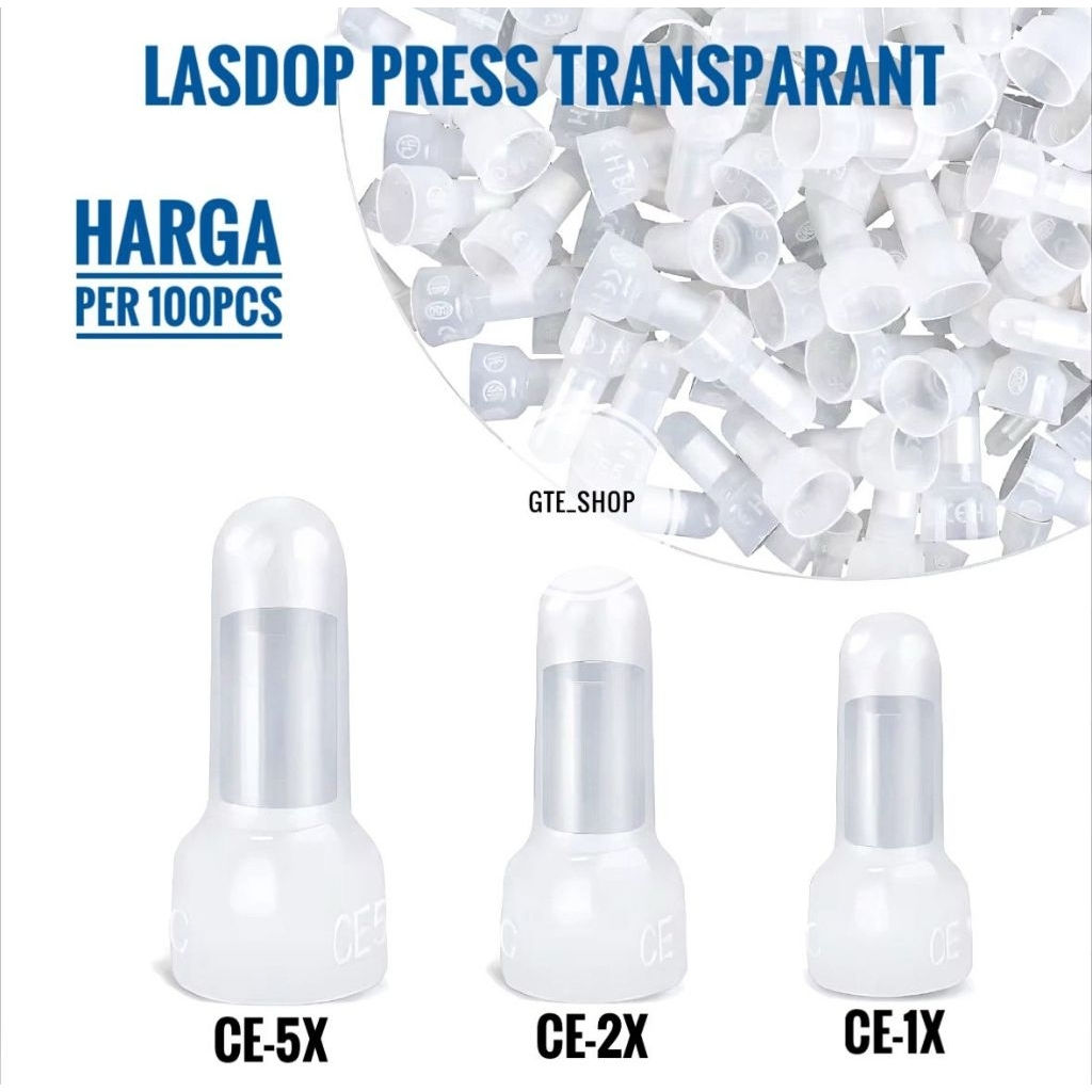 Jual Lasdop Press Transparan Kabel 1,5mm 2,5mm 6mm Harga per 100pcs ...