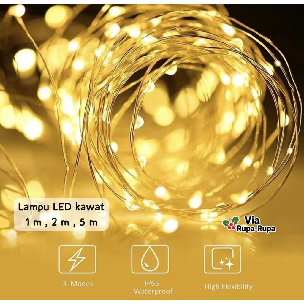 Jual Lampu Kawat Hias Tumbler LED Mini 1 2 5 meter Warm White ...