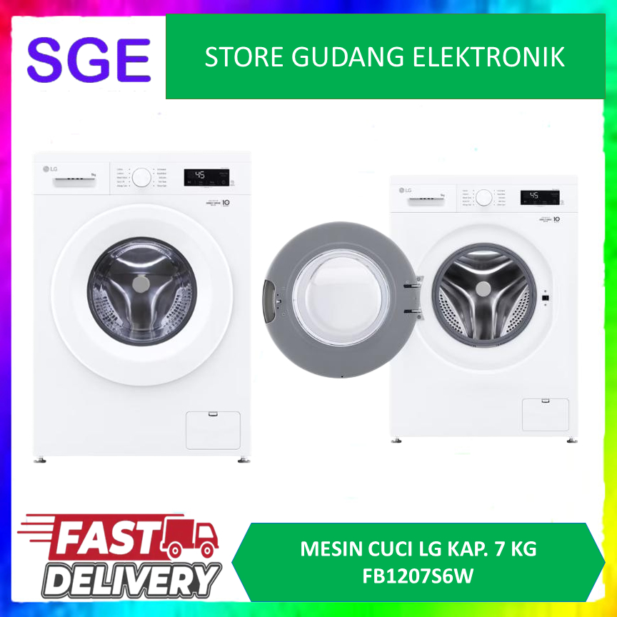 Jual MESIN CUCI LG FB1207S6W FRONT LOADING 7 KG INVERTER DIRECT DRIVE W ...