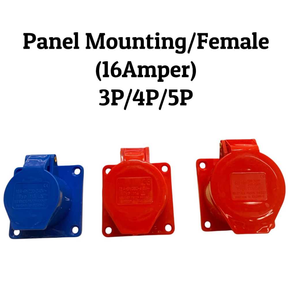 Jual Female Panel Mounting 16A/3P/4P/5P/Industrial Plug/Surface ...