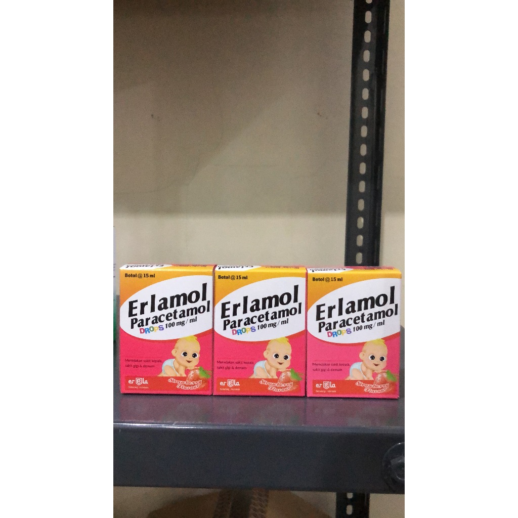 Jual ERLAMOL PARACETAMOL DROPS 100MG/ML SYR 15 ML | Shopee Indonesia