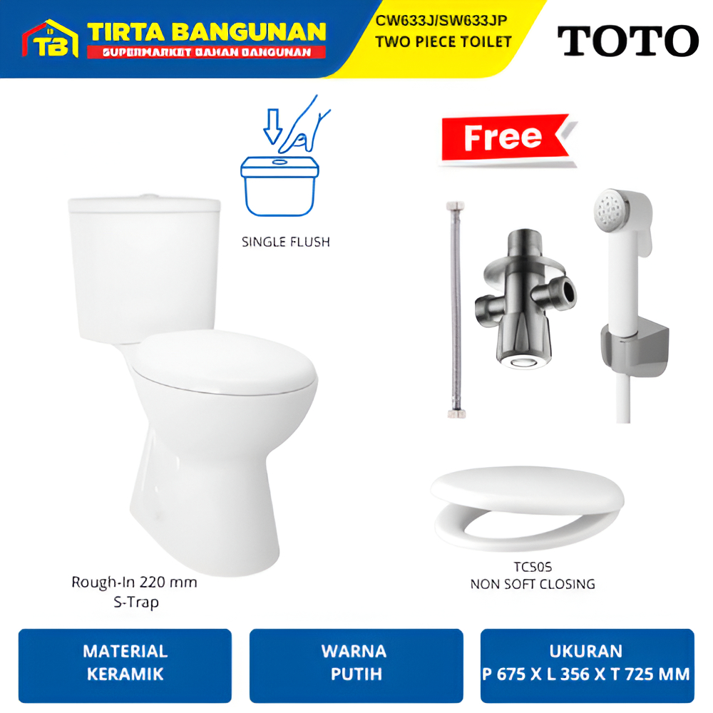Jual TOTO CW633J SW633JP TC505 CLOSET KLOSET TOILET WC DUDUK FREE ...