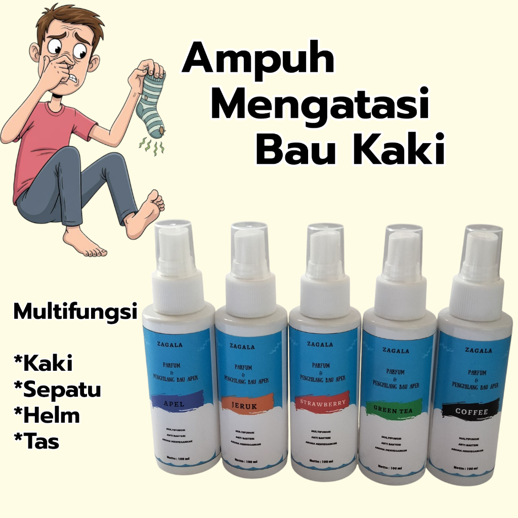 Jual Zagala Parfum Penghilang Bau Kaki Anti Bakteri Parfum Sepatu Foot ...