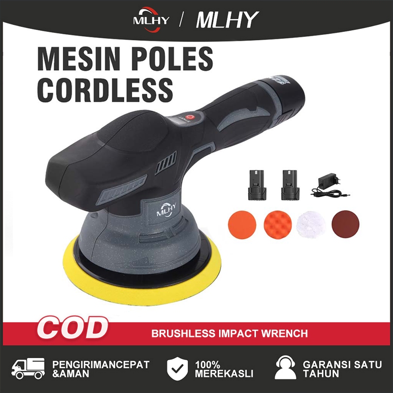 Jual MLHY Mesin Poles 12v polisher 6inch portable Cordless Mesin Poles ...