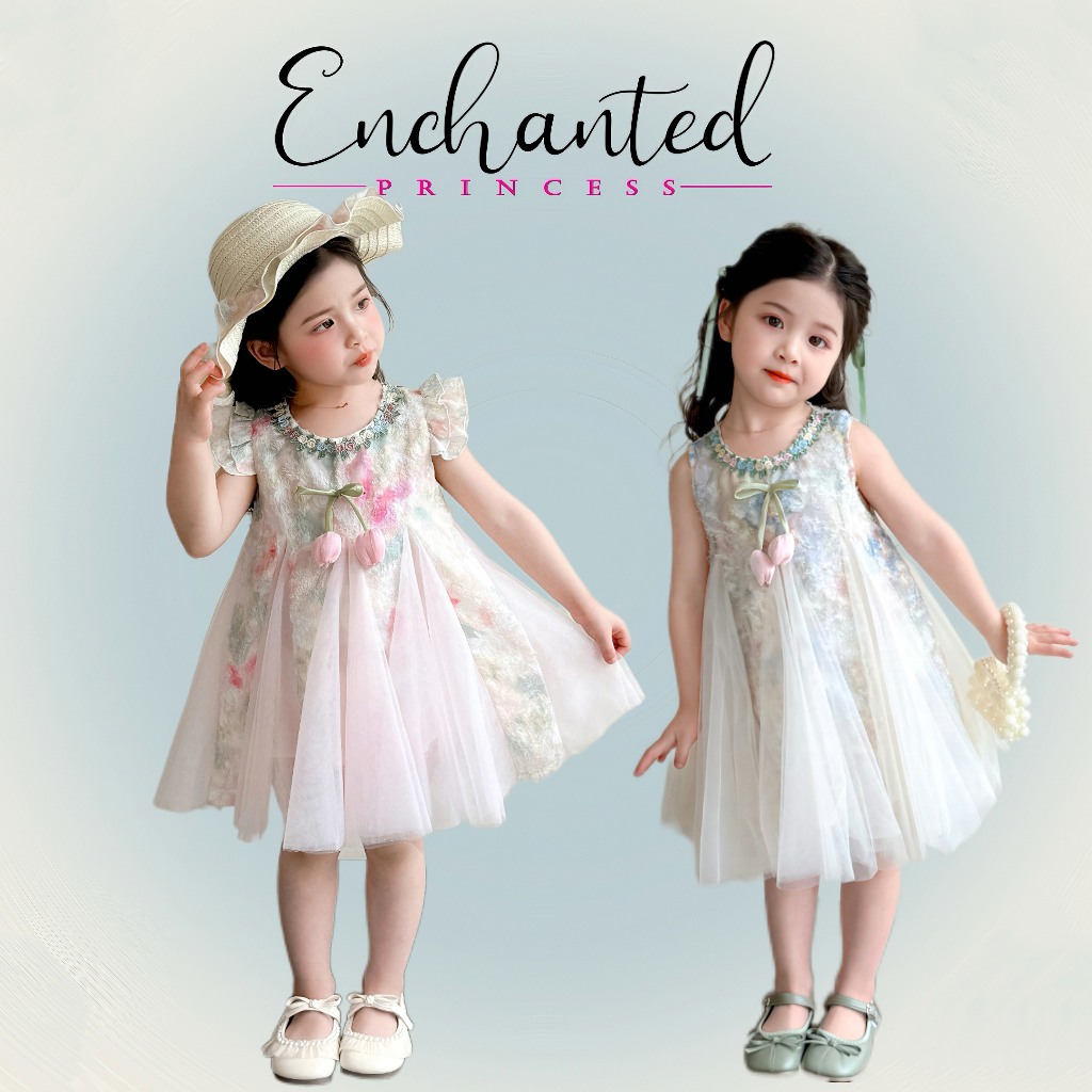 Jual 【ENCHANTED PRINCESS】Gaun anak perempuan gaya baru gaun rompi anak ...