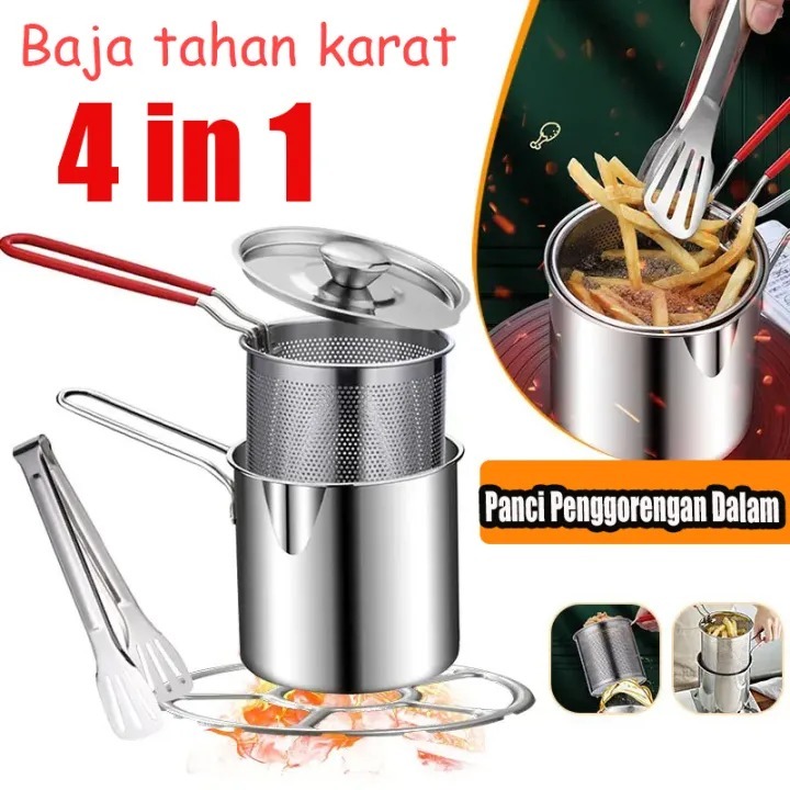 Jual Deep Fryer Panci Penggorengan Rebus Stainless Steel Saringan ...