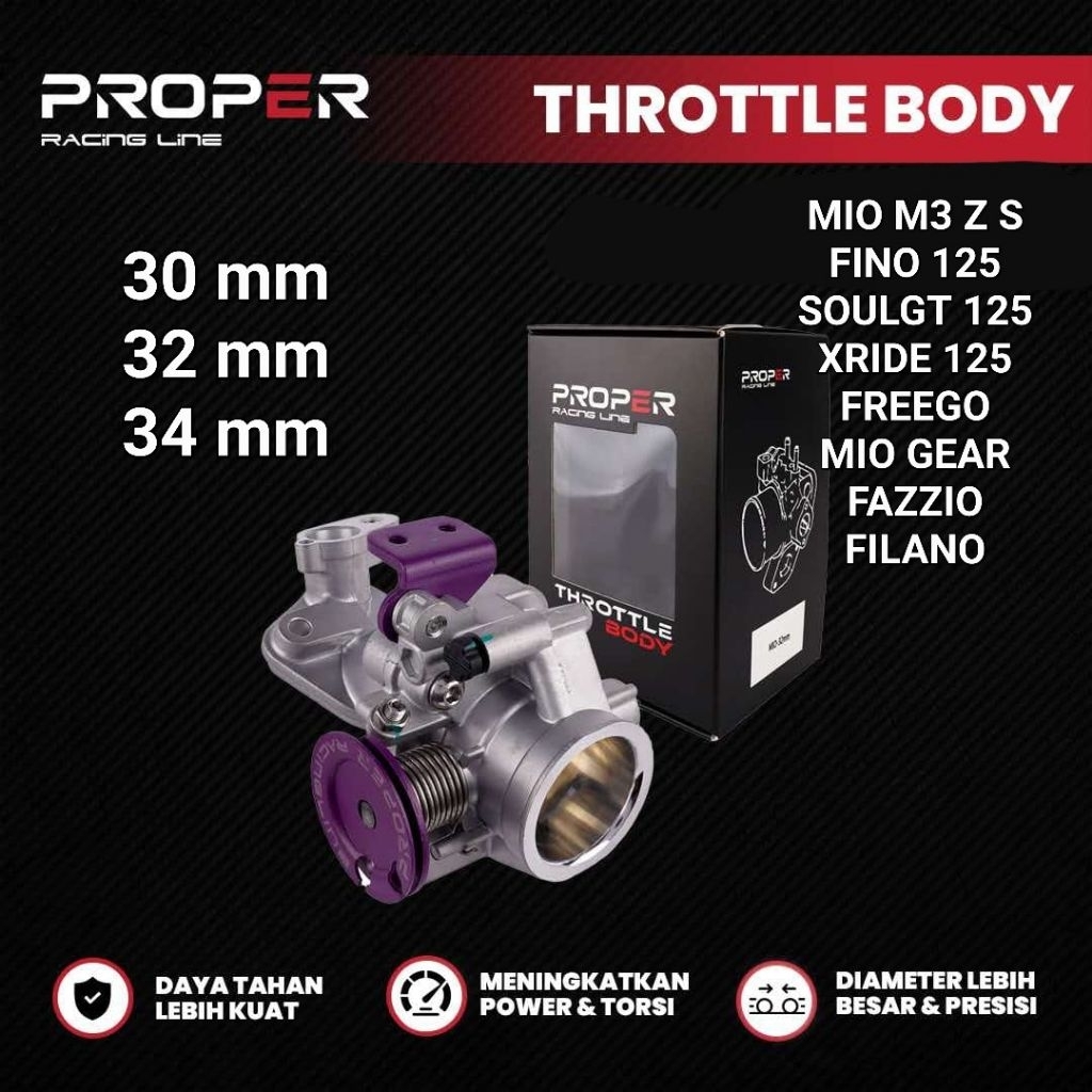 Jual TB Racing Throttle Body Mio M3 S Z Freego Fino Soulgt Xride 125 ...