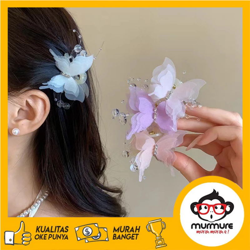 Jual MURMURE I JEPITAN RAMBUT KOREA MINI MODEL BUTTERFLY PEARL CANTIK ...