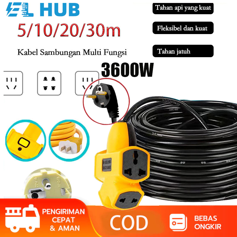 Jual kabel sambungan multifungsi 3600W Extension Cord Extra-long Plug ...
