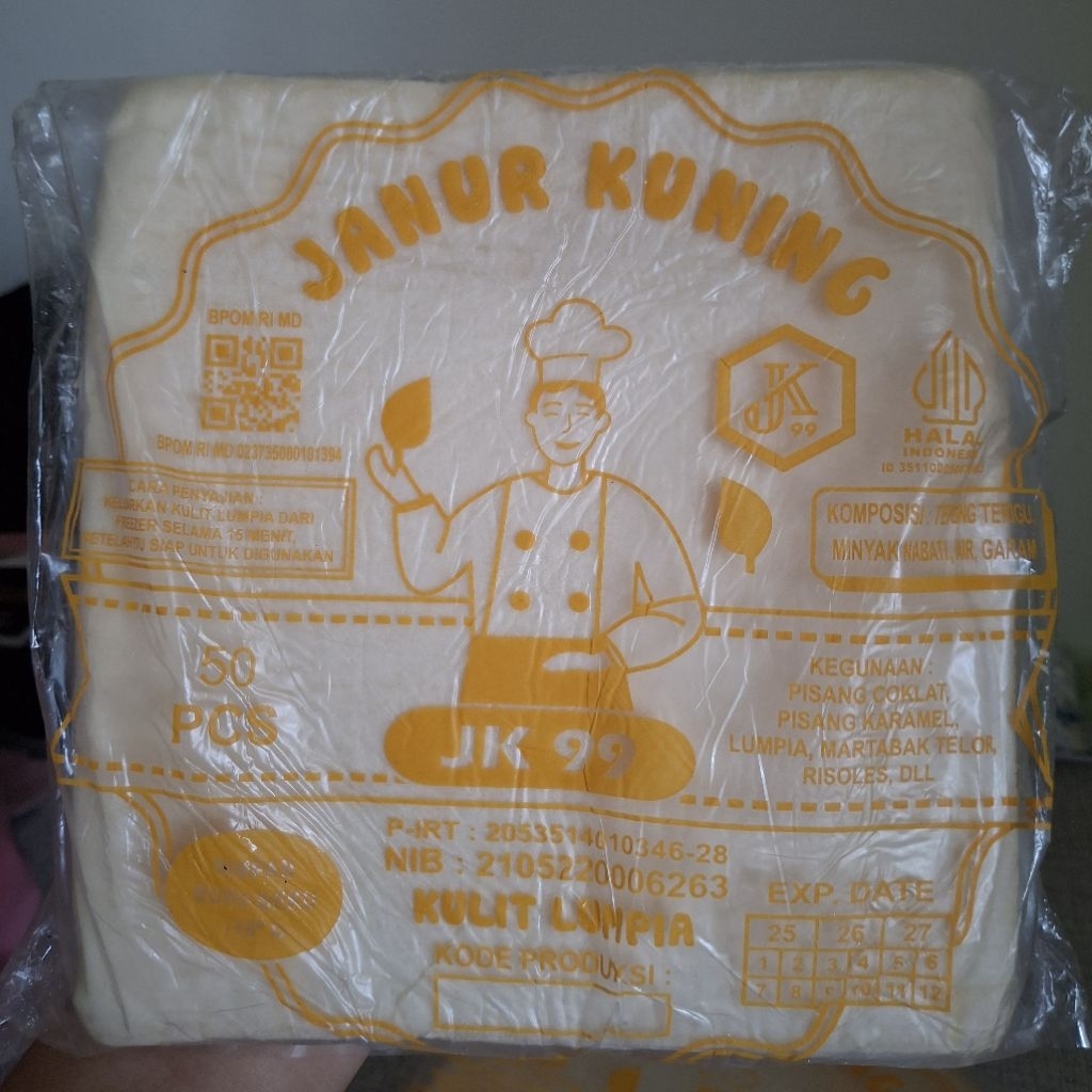 Jual Kulit Lumpia Kotak merk Janur Kuning 99 / JK99 | Shopee Indonesia