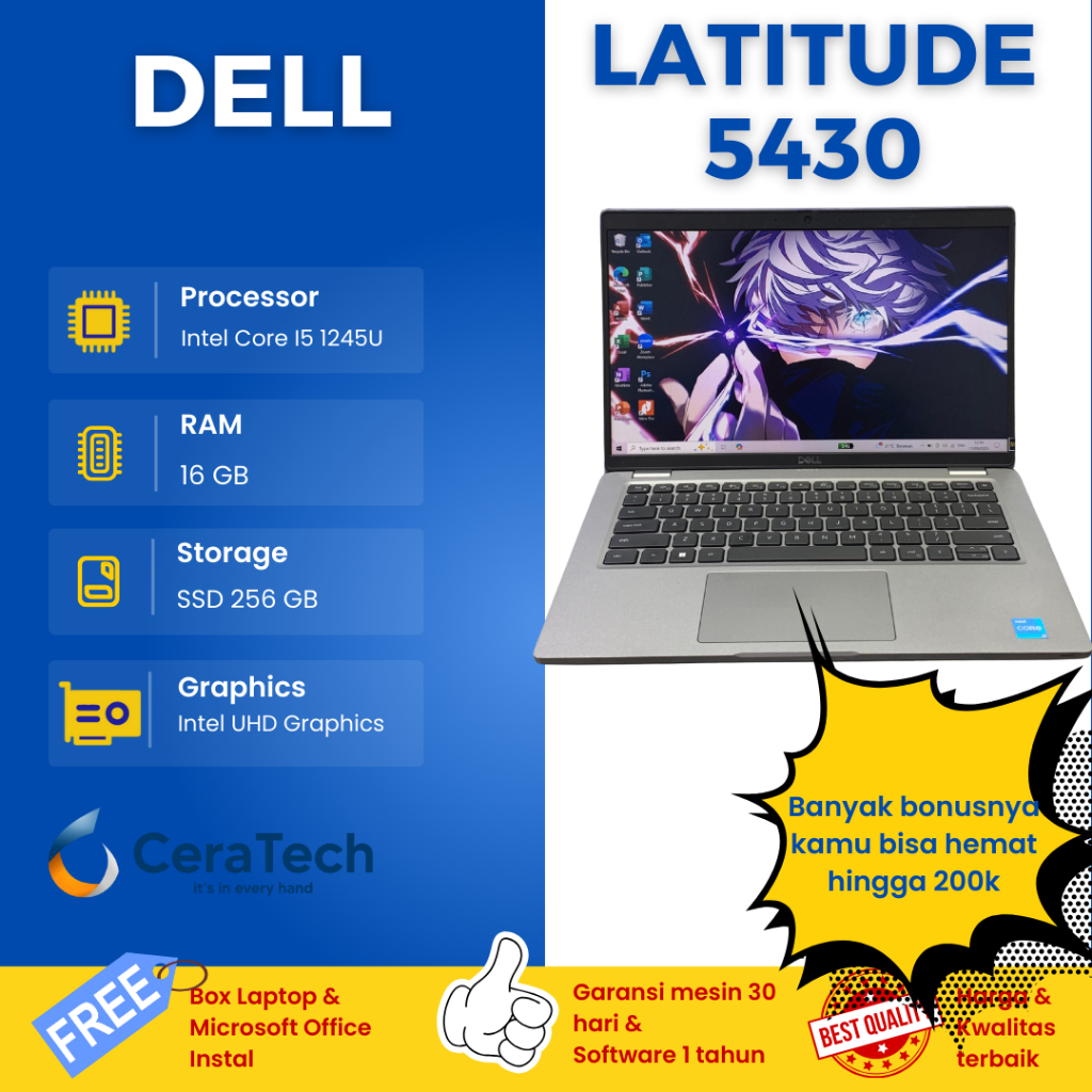 Jual Laptop Dell Latitude 5430 - Intel core i5 Gen 12 - Ram 16 ssd 256 ...