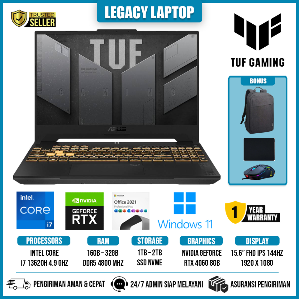 Jual Laptop Gaming Asus TUF F15 FX507 Intel i7 13620H Ram 32GB 2TB SSD ...