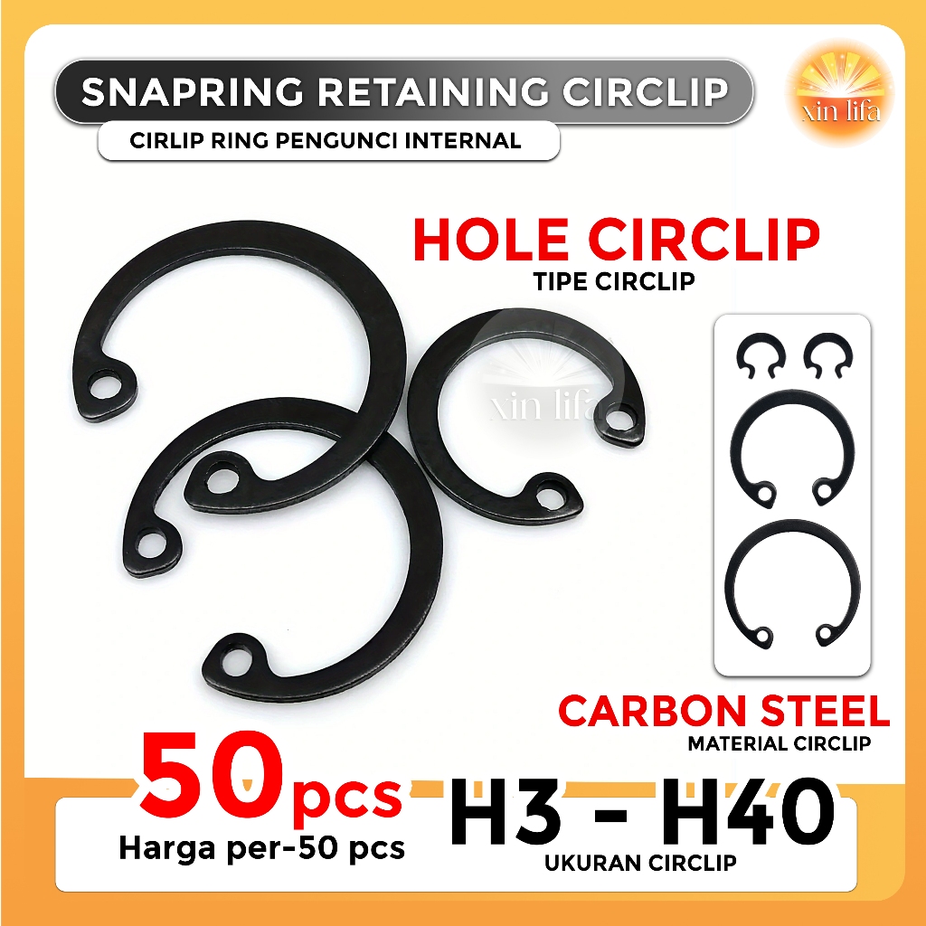 Jual Snap Ring Internal Klip Pengunci Type H Tersedia H8 H9 H10 H11 H12 ...