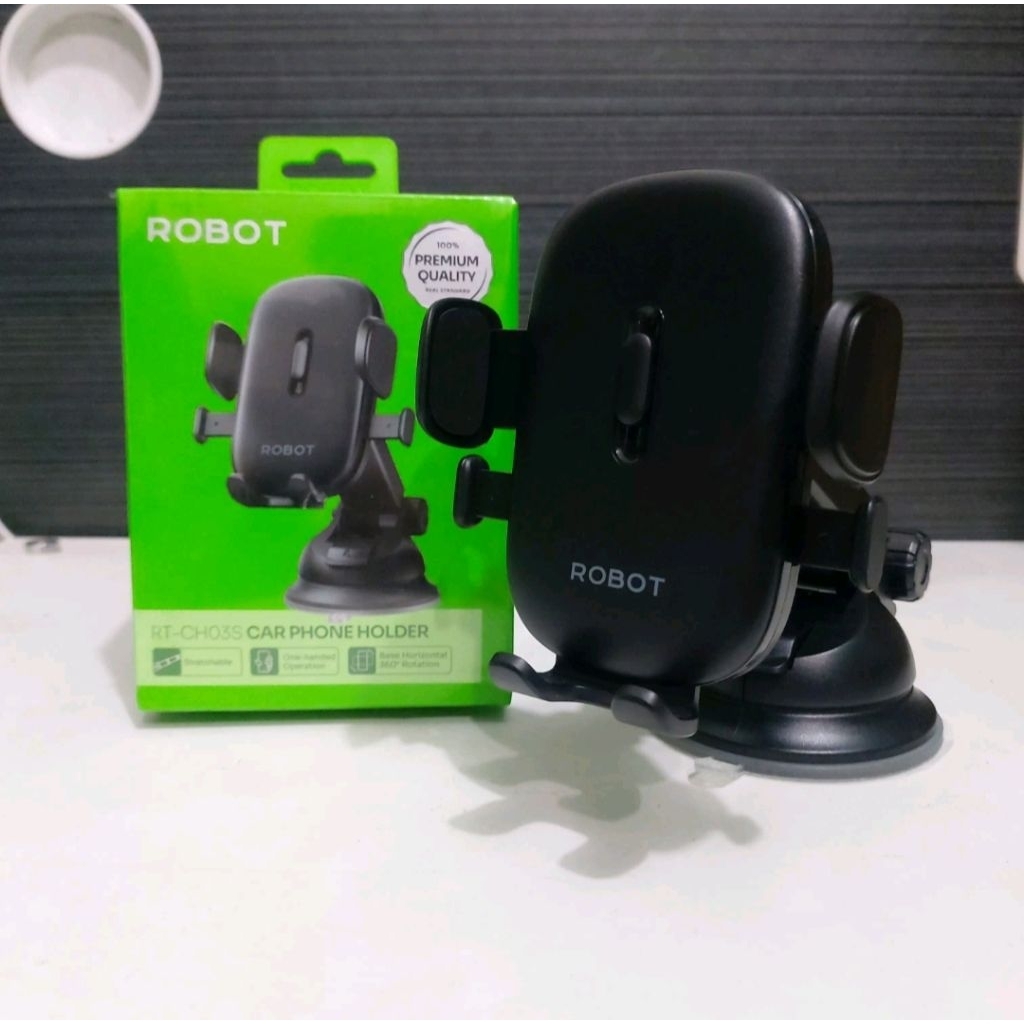 Jual Car holder robot rt-ch03//RT-CH03S 360 rotable var stenr black ...