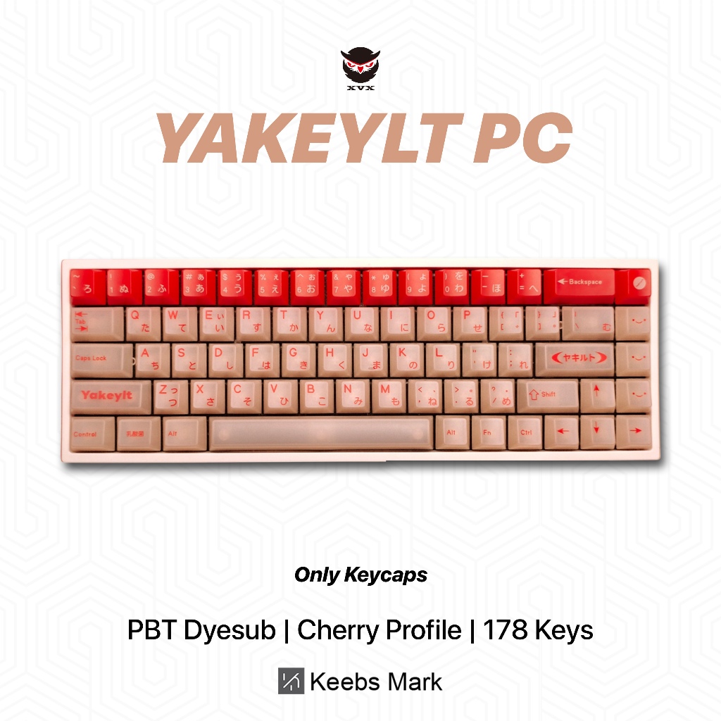 Jual XVX Yakeylt PC Translucent Keycaps 178 Keys Cherry Profile ...