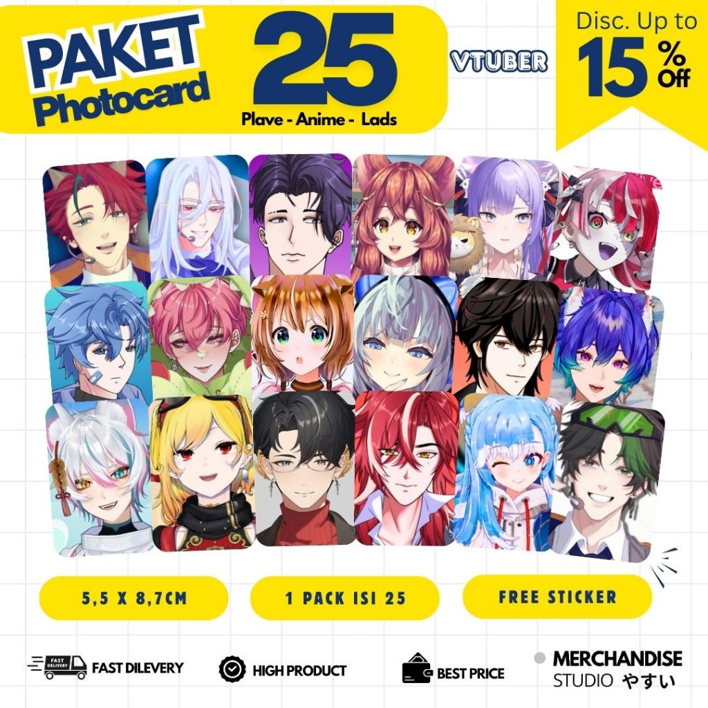 Jual YMS1 - [ISI 25] PHOTOCARD VTUBER MIX LOVE AND DEEPSPACE PLAVE ...