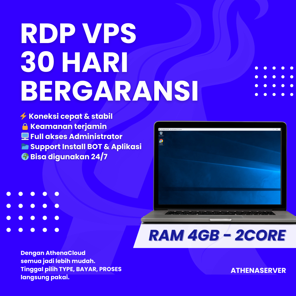 Jual RDP / VPS 2 vCPU - 4GB RAM Windows Full Admin Murah Bergaransi ...