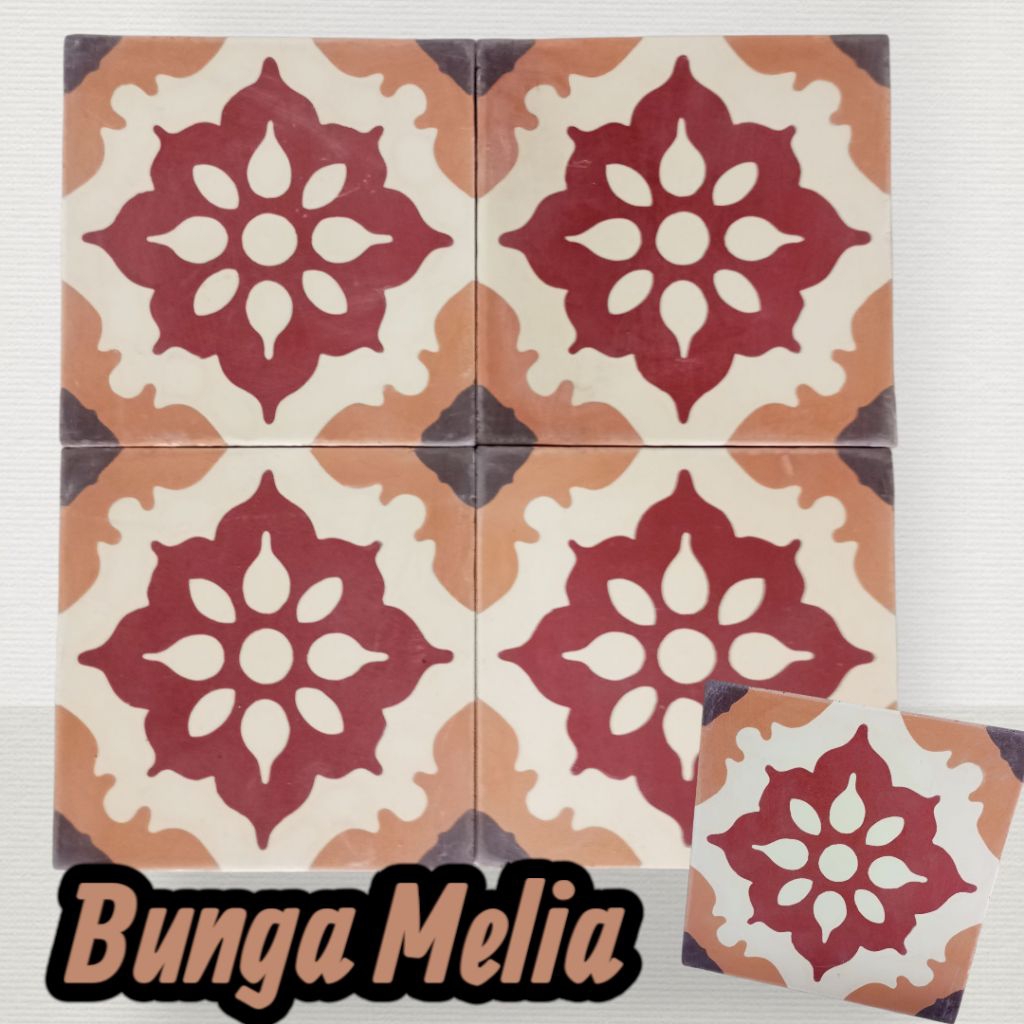 Jual Tegel Keramik Lantai Jadul Motif Bunga Melia 20x20cm Type Doff ...