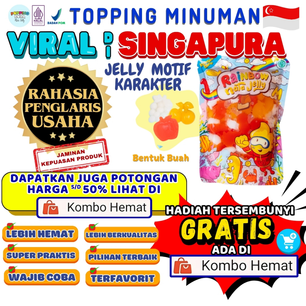 Jual Jelly Motif Karakter Topping Minuman - Jelly Bentuk Buah Cocok ...