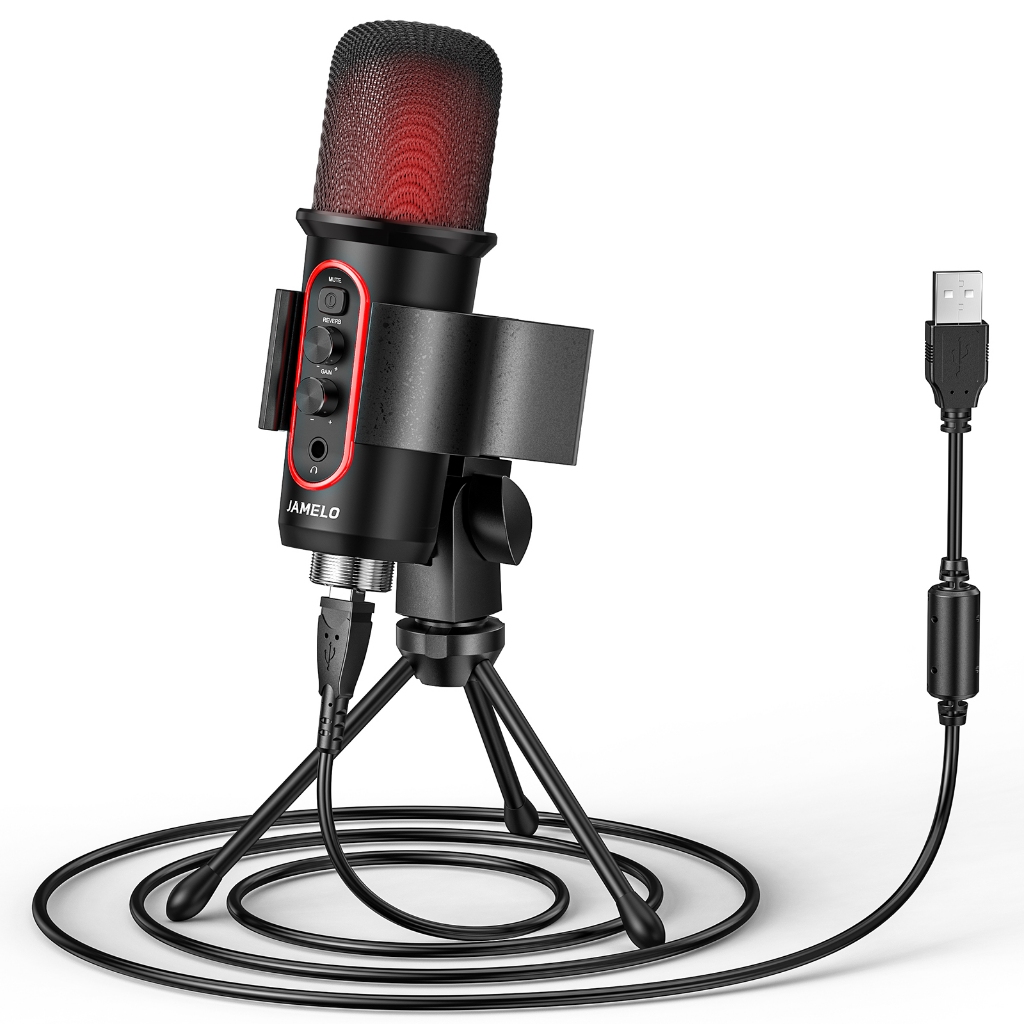 Jual JAMELO Microphone USB Condenser Mic Studio Recording PC/Laptop ...