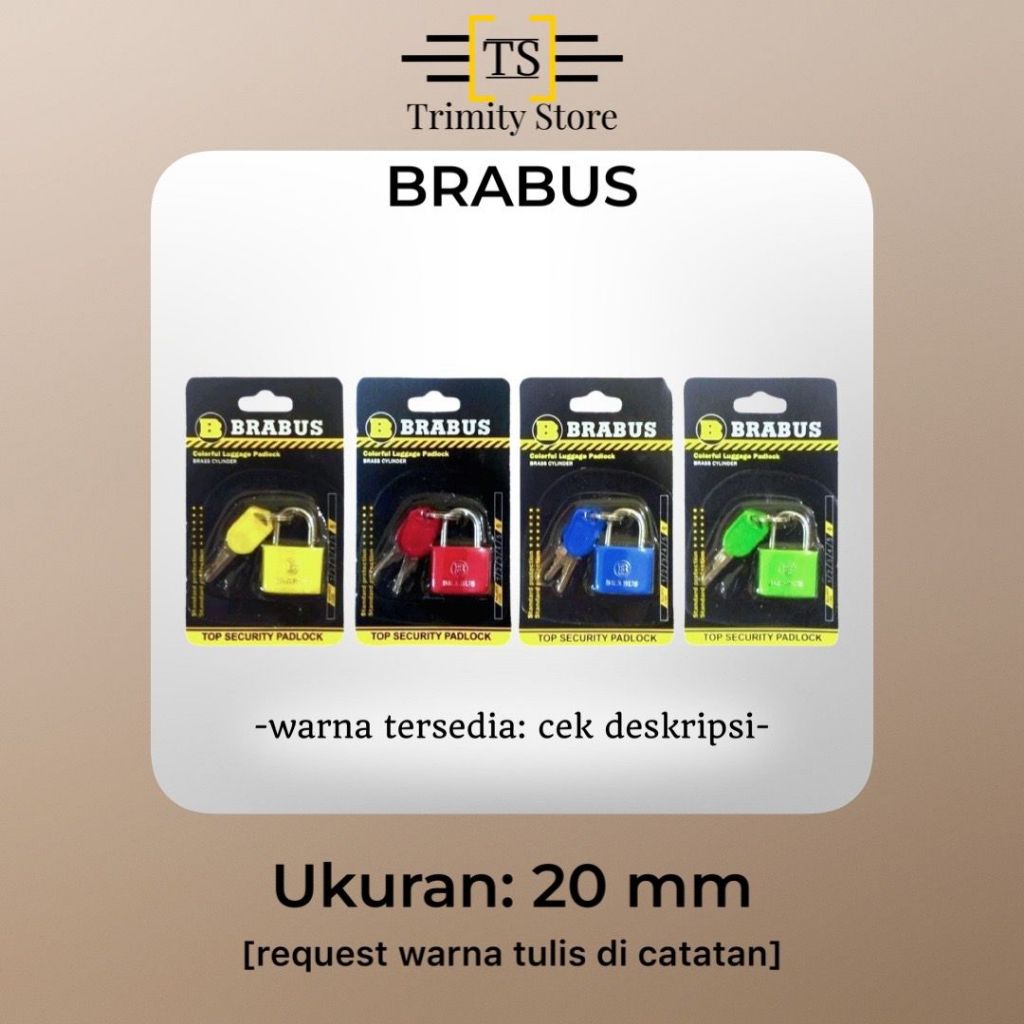 Jual BRABUS Gembok Mini Koper Tas Silinder Kuningan Ukuran 20 mm ...