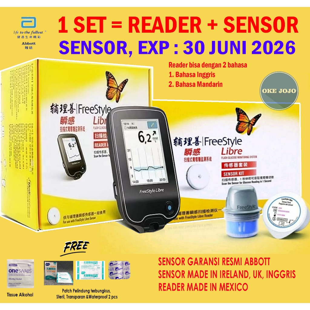 Jual Sensor + Reader FreeStyle Libre Sensor Jaminan 1000% ORI dari ...