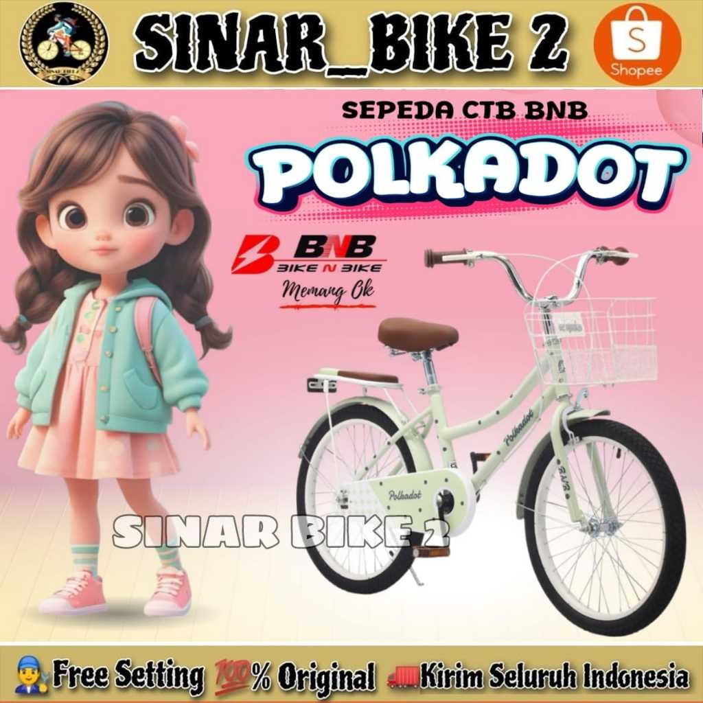 Jual Sepeda Anak Perempuan BNB AURORA // BNB POLKADOT Ukuran 20 Inch ...