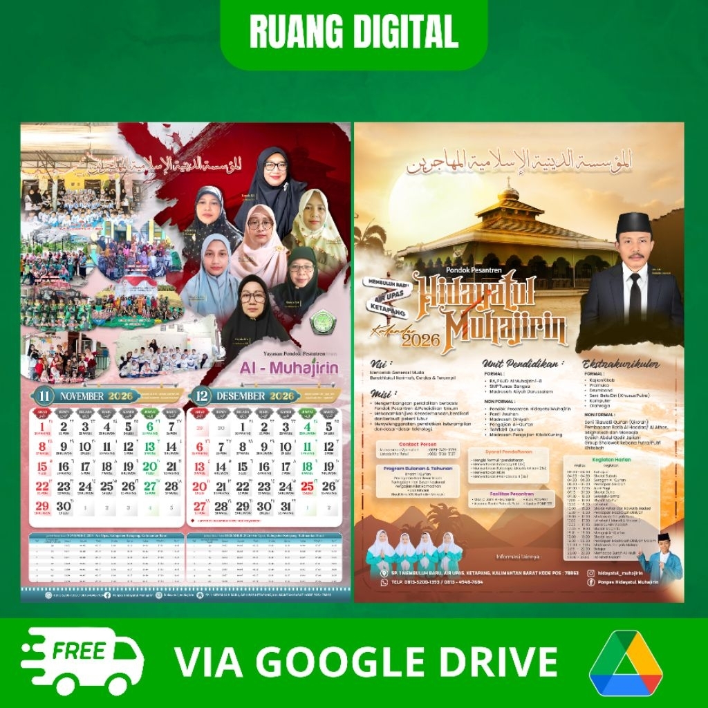 Jual Template Kalender 2026 ( 2 Bulanan ) Format PSD & CDR - Lengkap Jawa Hijriyah | Shopee ...