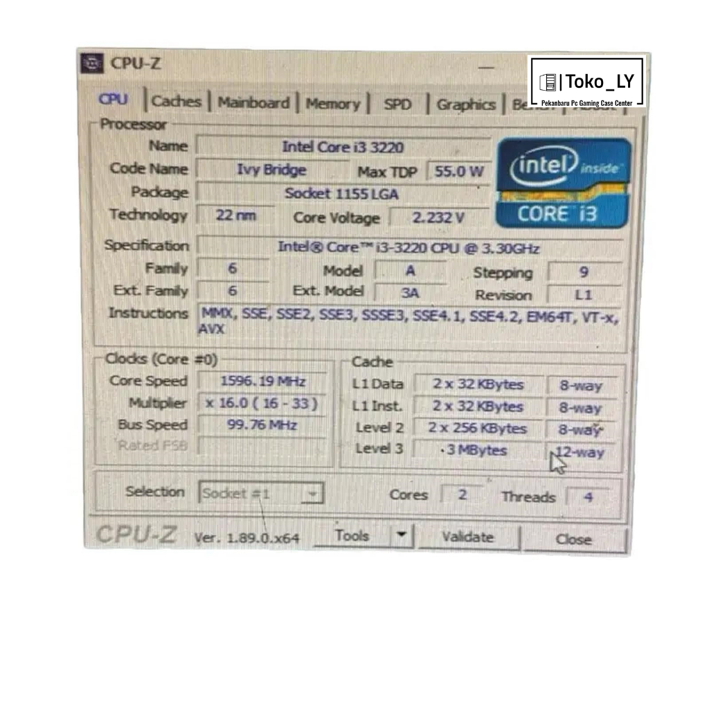 Jual PROCESSOR INTEL CORE I3-3220 3.3GHz SOCKET LGA 1155 DENGAN FAN ...