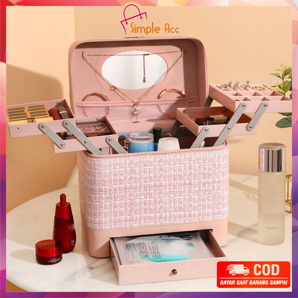 Jual DO-K156 Box Make Up Tas Kosmetik Portable Motif Gradasi Case ...