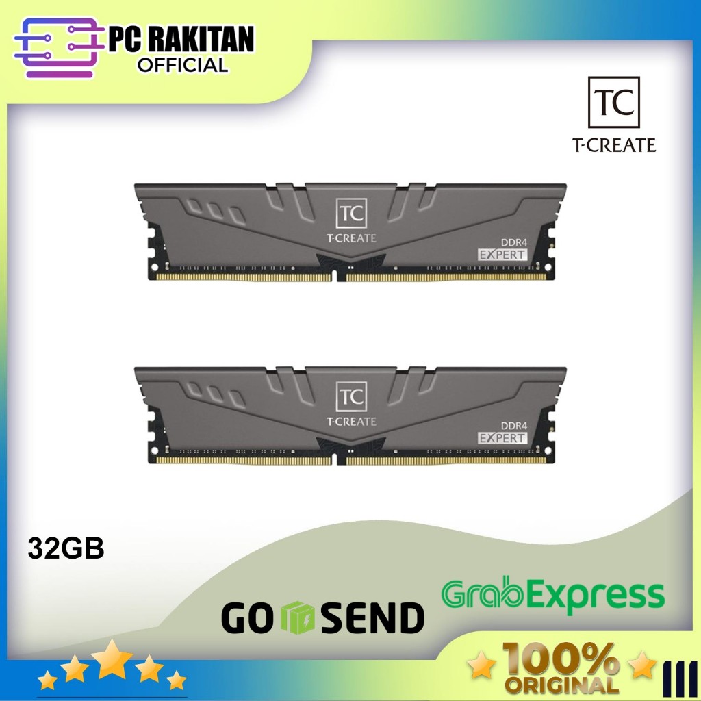 Jual TEAM T-CREATE EXPERT RAM LONGDIMM DDR4 32GB (16GBX2) 3600MHZ GRAY ...